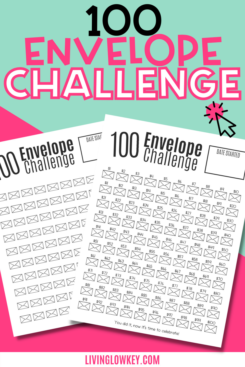 100 Day Envelope Challenge Free Printable